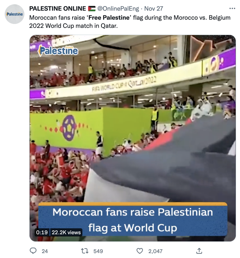 World Cup 2022: Palestinian Flags on Display At World Cup in Qatar - British Muslim Magazine